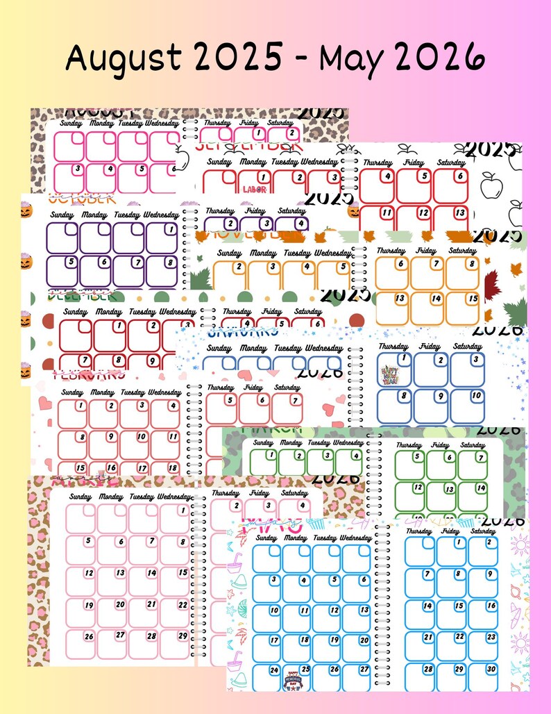 2025-2026 Teacher Planner, Printable Planner, Seasonal - Etsy