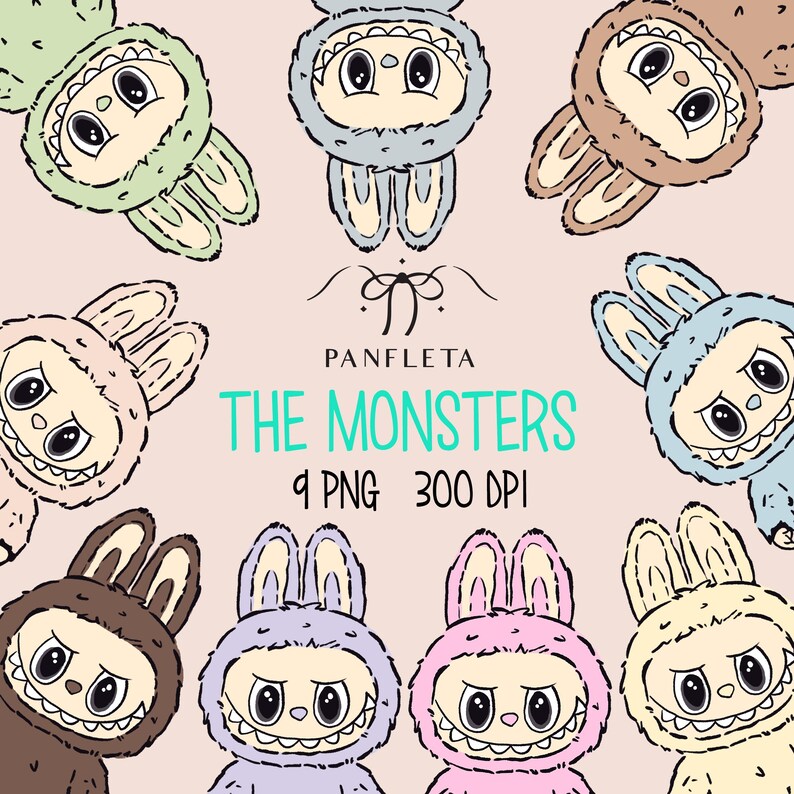 Labubu Monster Clipart PNG - Etsy.de