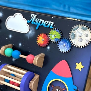 Busy Board Space Theme | Busyboard | Sensory Board | Travel Busy Board ...
