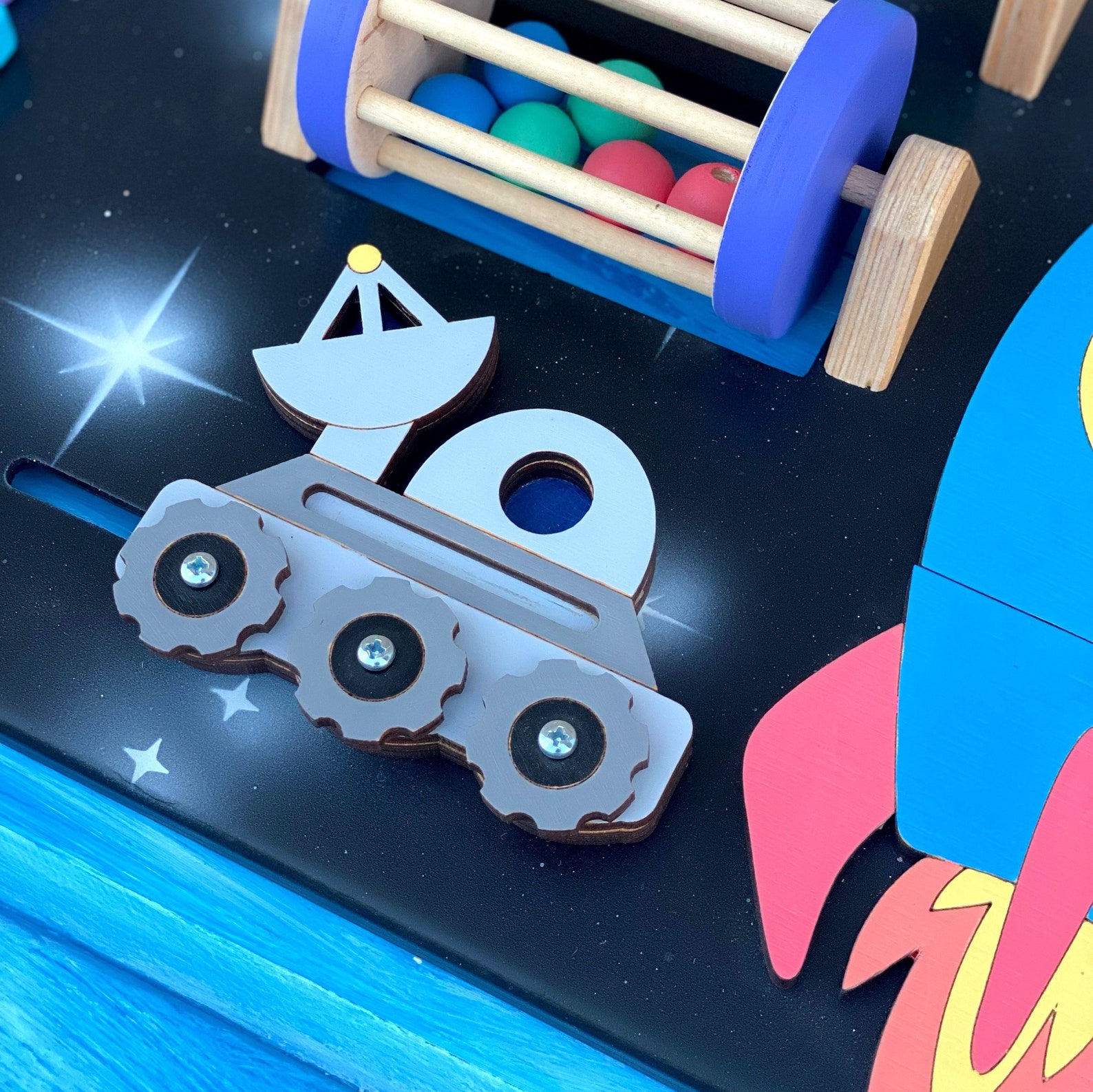 Busy Board Space Theme Busyboard Sensory Board Travel - Etsy