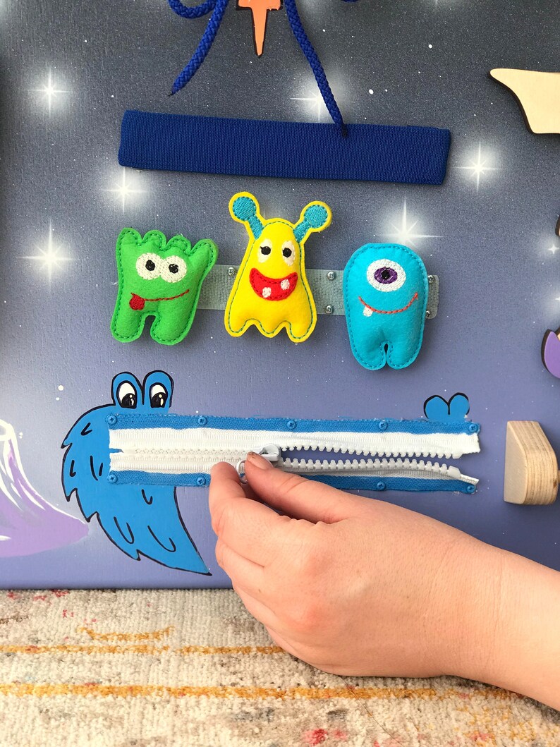 Toddler Busy Board With Space Theme 60x70 Cm Bright Sensory - Etsy