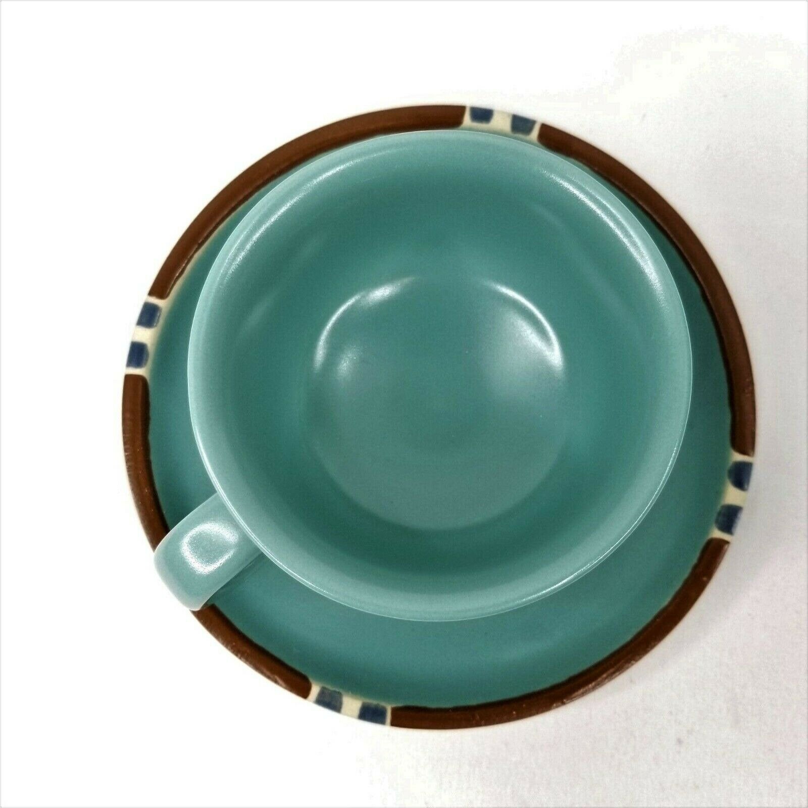 2 Dansk Mesa Cup and Saucer Sets Turquoise Stoneware Southwestern ...