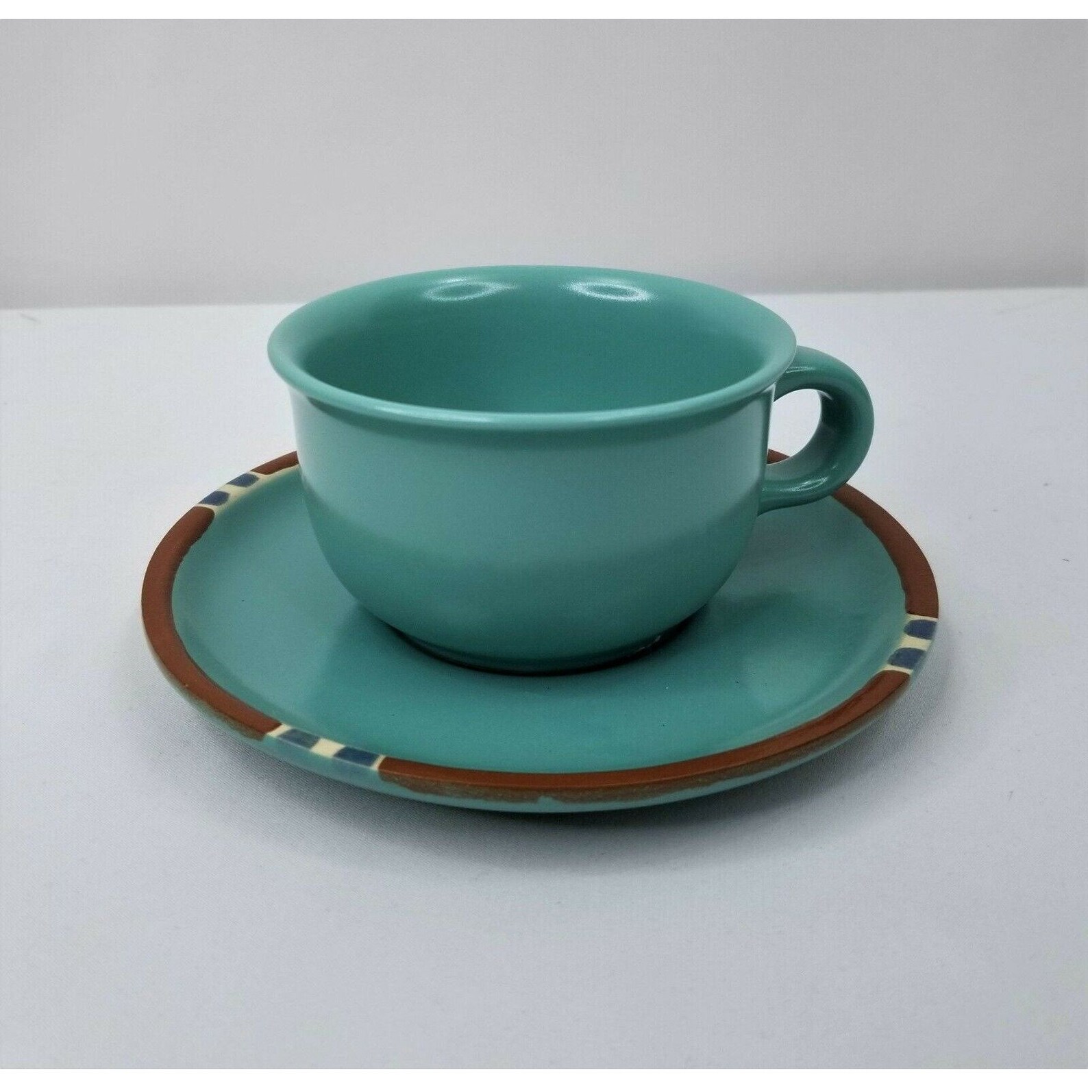 2 Dansk Mesa Cup and Saucer Sets Turquoise Stoneware Southwestern ...