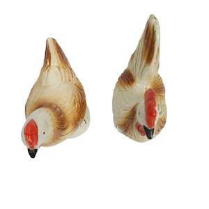 Vintage Ceramic Chickens Set of 2 Pair Rooster Hen Mid Century ...