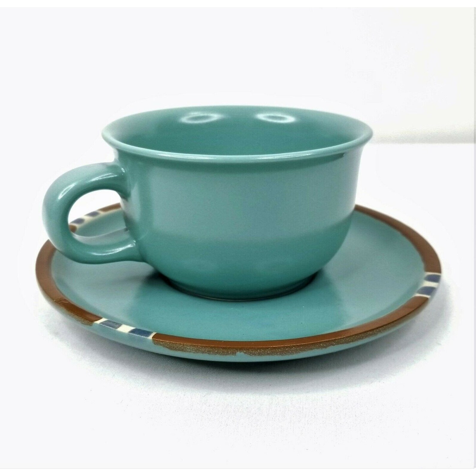 2 Dansk Mesa Cup and Saucer Sets Turquoise Stoneware Southwestern ...