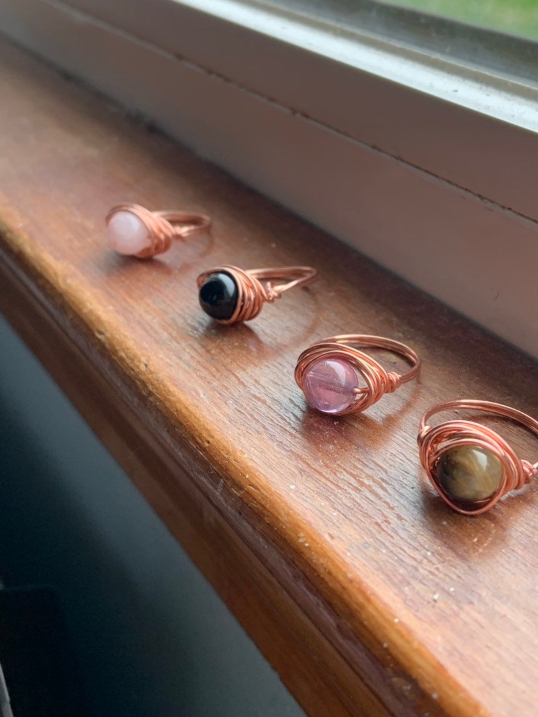 Copper Wire Wrapped Ring With Crystal Stone (1) - Etsy