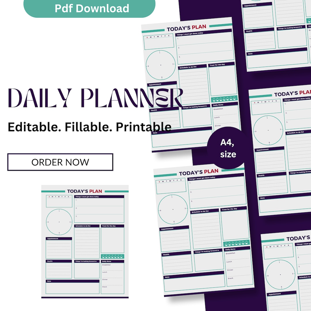 Minimalist Daily Planner Daily Journal Daily Schedule to - Etsy