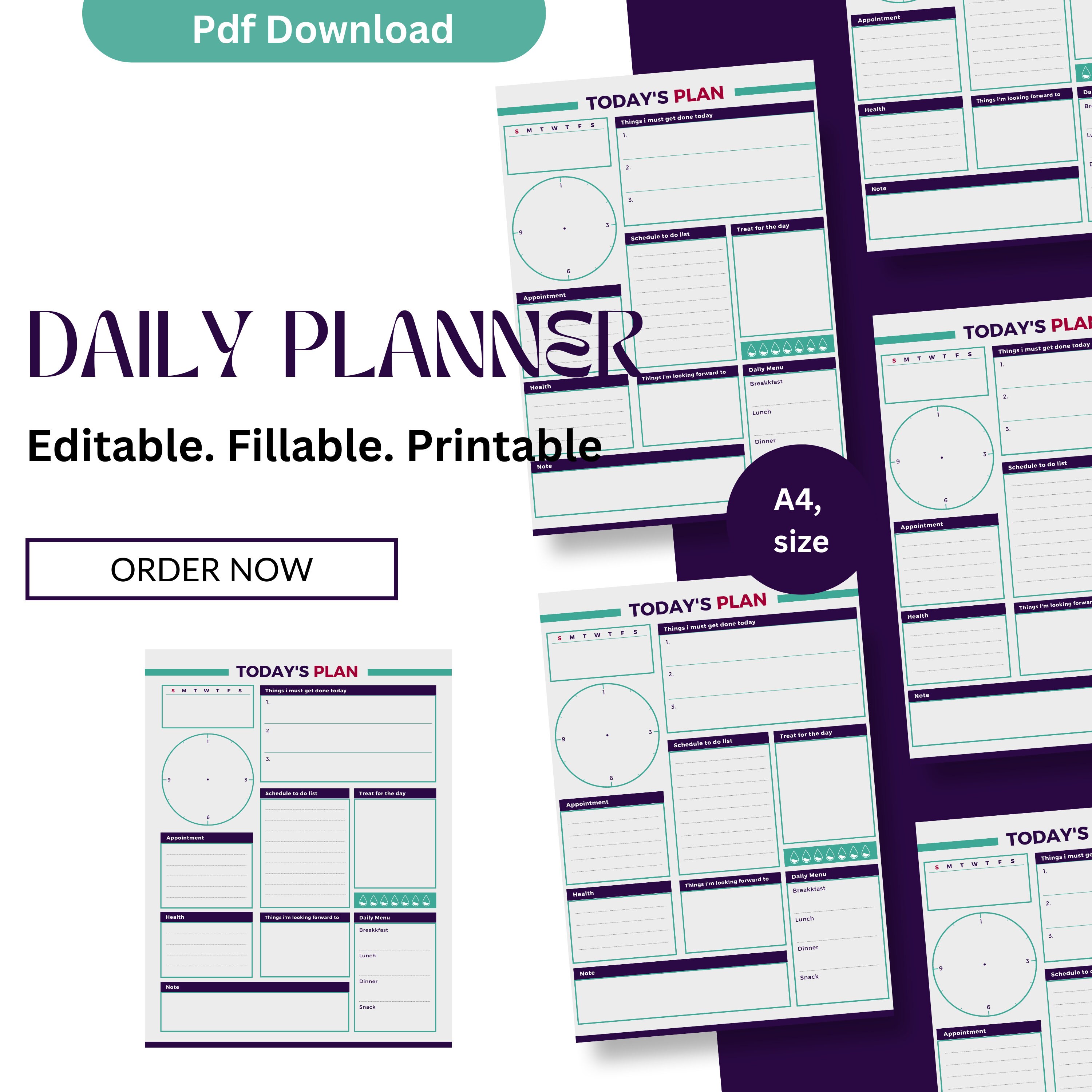 Minimalist Daily Planner Daily Journal Daily Schedule to - Etsy