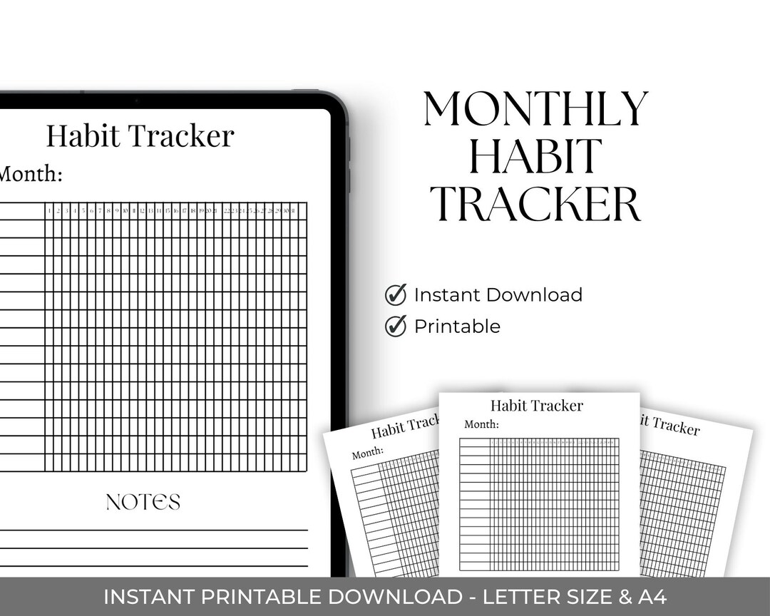 Weekly Habit Tracker Digital | Monthly Tracker PDF | Printable Habit ...