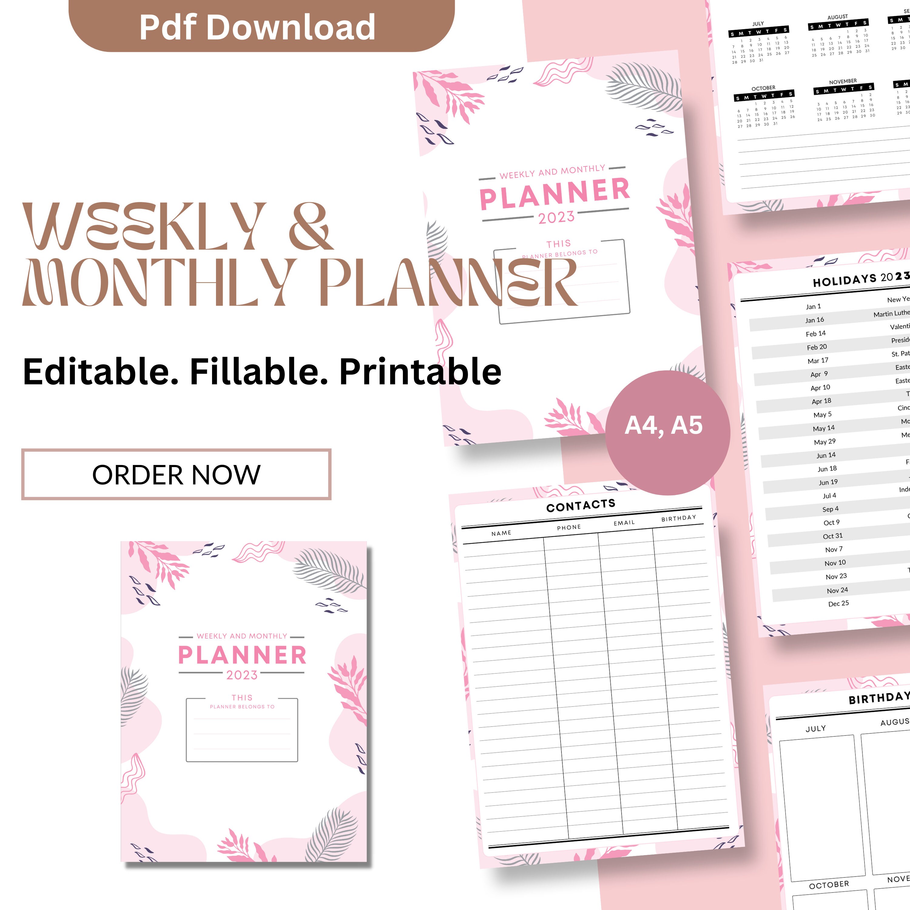 2023 to 2024 Monthly Planner Planner Monthly Planner Weekly Planner ...