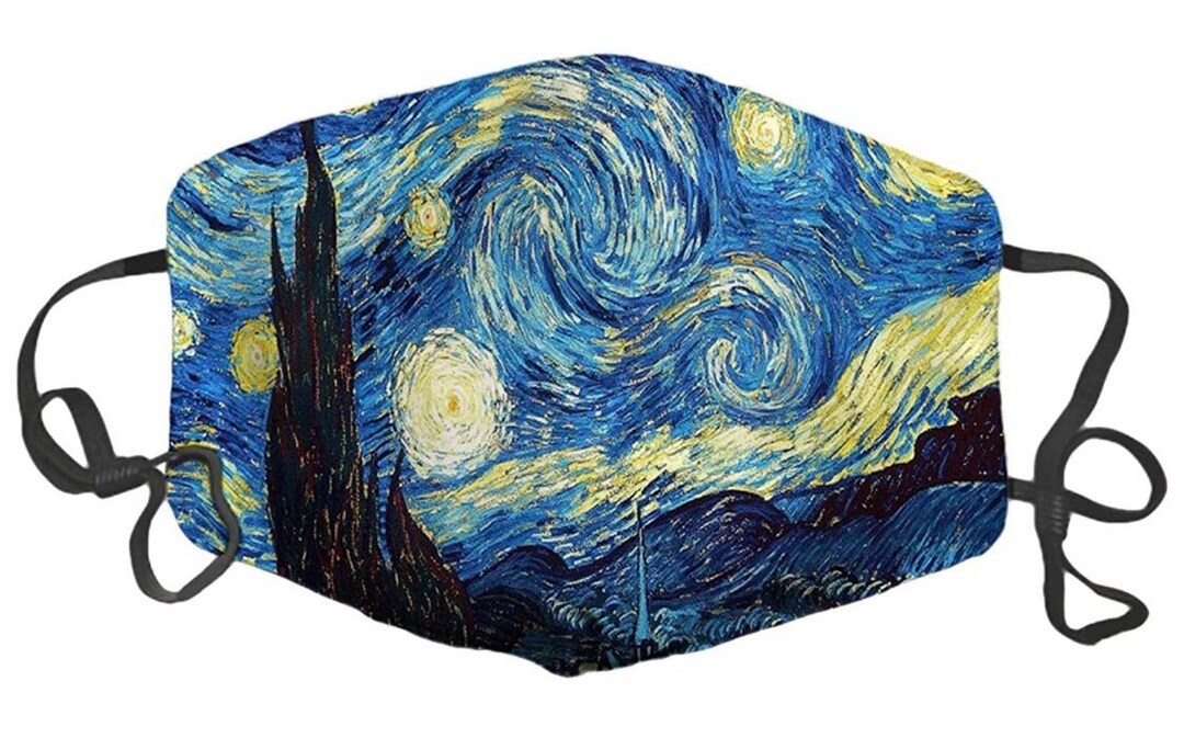 Starry Night Face Mask Vincent Van Gogh Washable Adjustable - Etsy ...