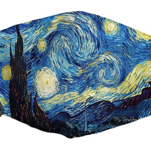 Van Gogh Starry Night Face Mask With Filter Pocket - Etsy