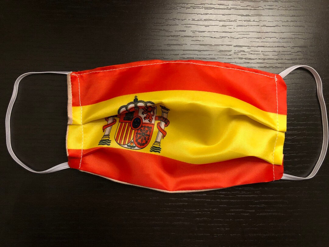 2 Pack Spain Flag Face Mask Washable Reusable Cotton Cloth Fabric ...