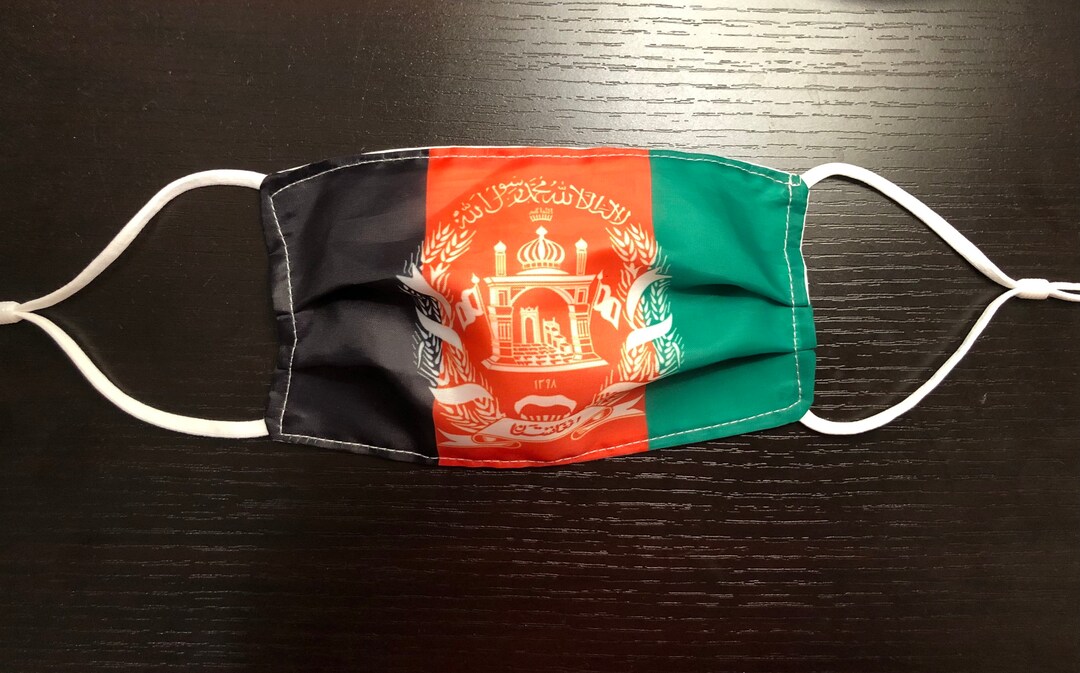 Afghanistan Flag Face Mask Washable Adjustable Elastic Straps Reusable ...