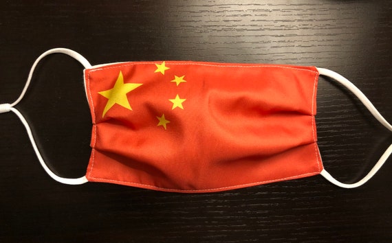 2 Pack China Flag Face Mask Washable Cotton Chinese New Year | Etsy