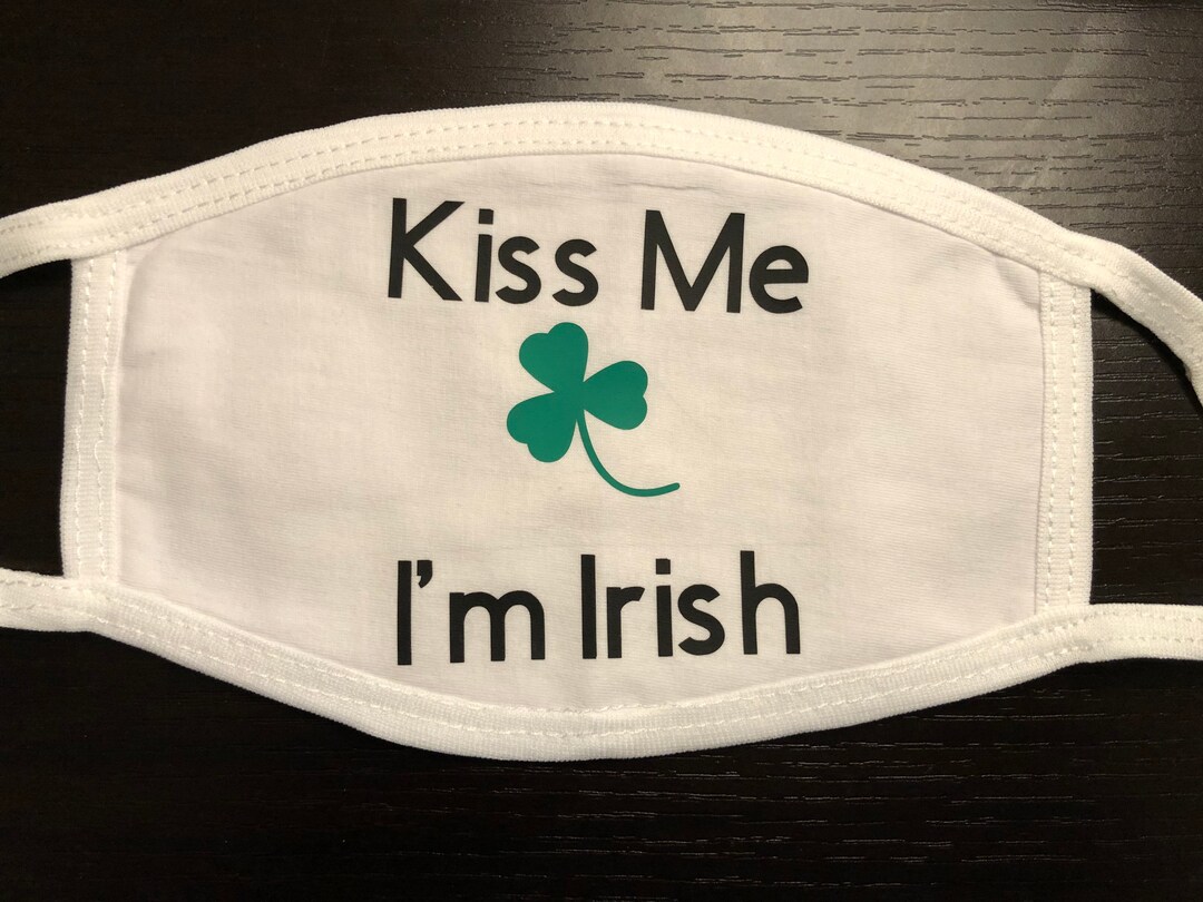 Kiss Me I’m Irish Face Mask Shamrock Irish Ireland St. Patricks Day ...