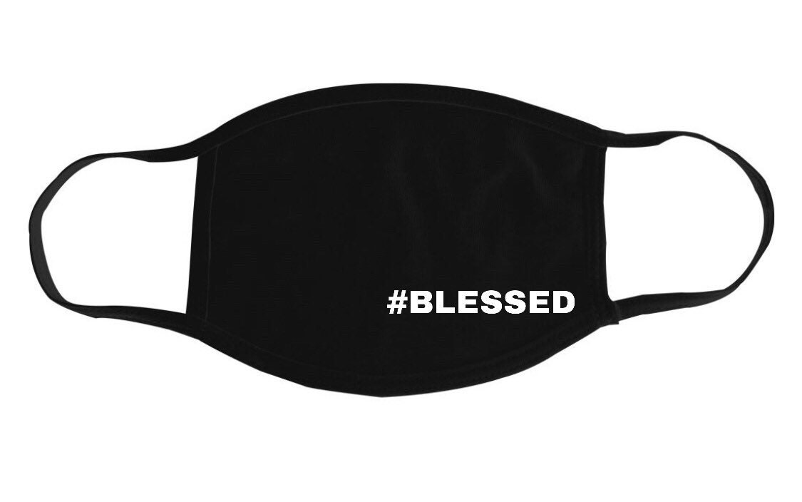 BLESSED Face Mask Custom Text Name Blessed Blessings Washable | Etsy