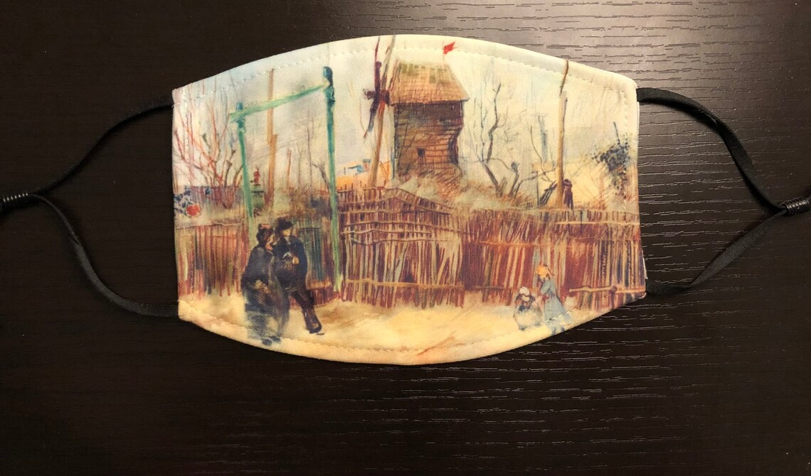 Vincent Van Gogh Face Mask Rare Painting Scène de rue à | Etsy