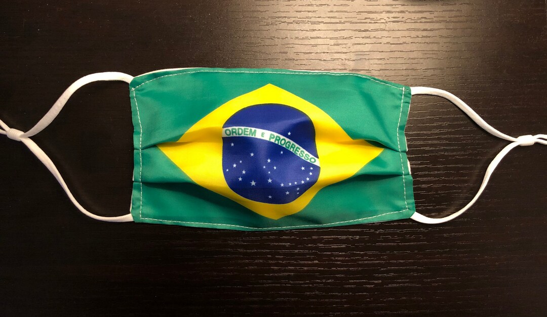 2 Pack Brazil Face Mask Brazilian Flag Washable Cotton Cloth Adjustable ...