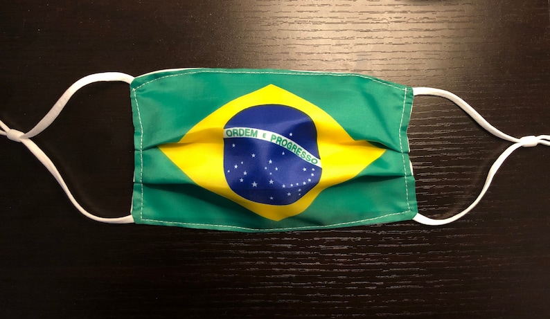 2 Pack Brazil Face Mask Brazilian Flag Washable Cotton Cloth - Etsy