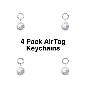 Premium 4 Pack AirTag Key Rings Airtags Case Keychain Ring for Apple ...