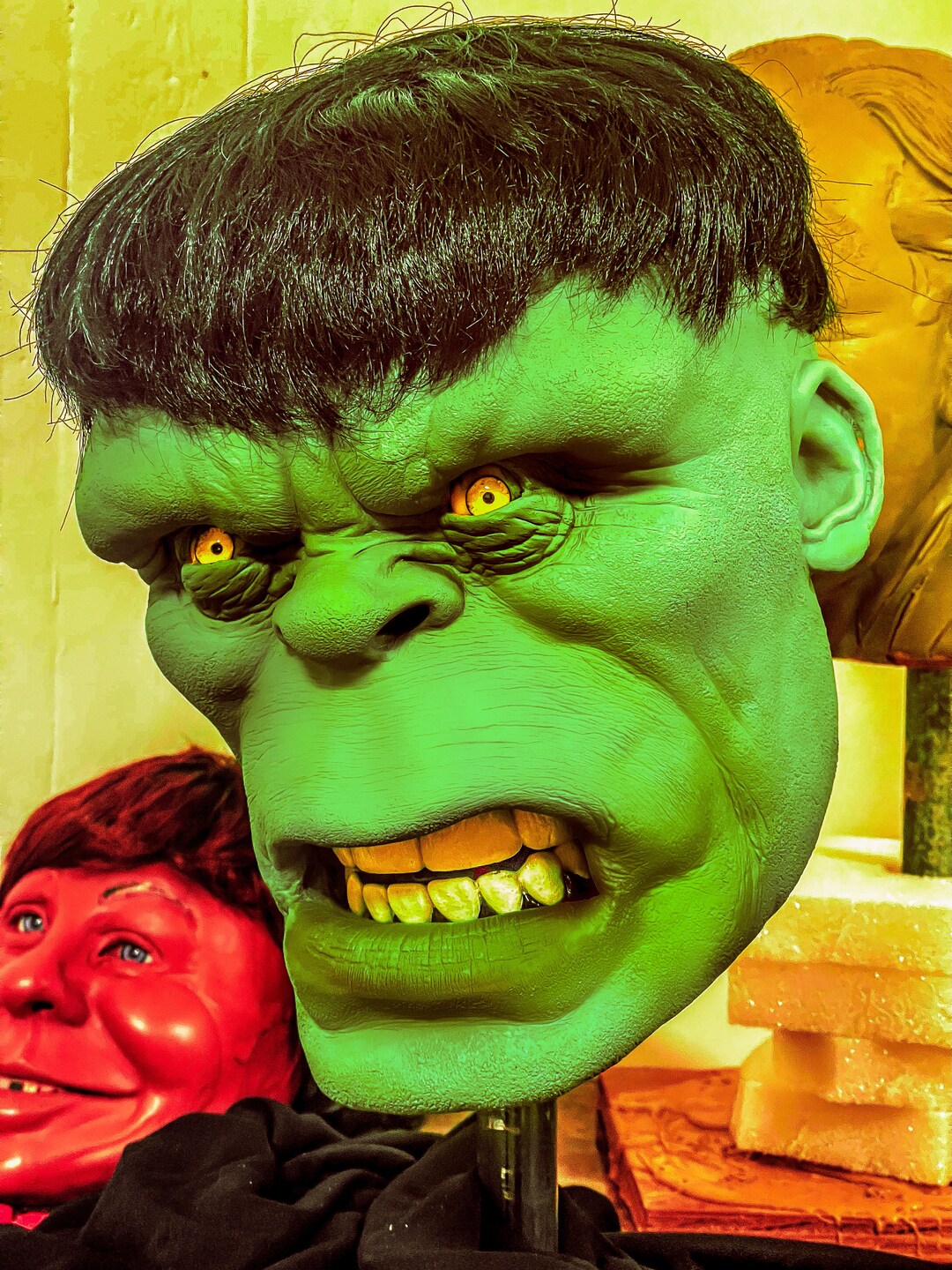 Incredible Hulk Latex Mask Display Bust - Etsy