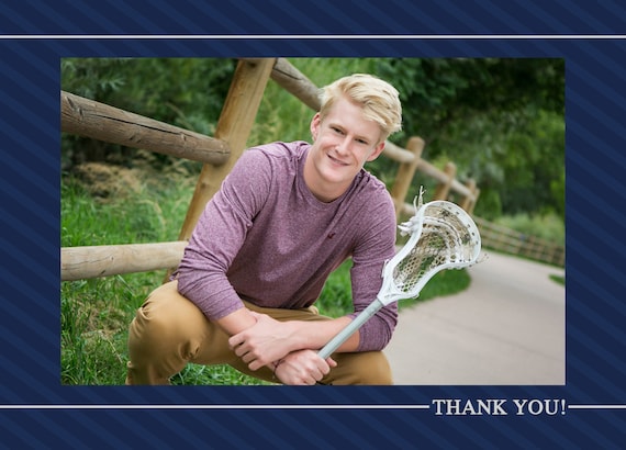 Jake: Blue Gray 4x6 High School Senior Graduation Thank You | Etsy