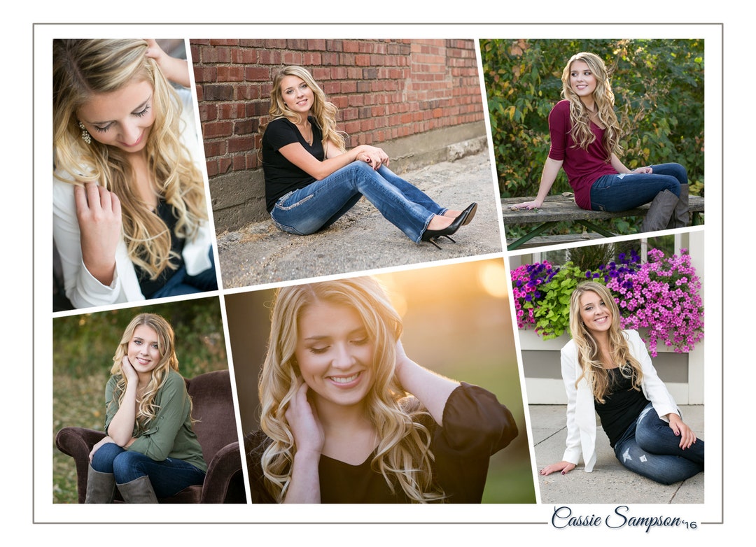 Cassie: Photo Block 5x7 High School Senior Graduation Card Template for ...