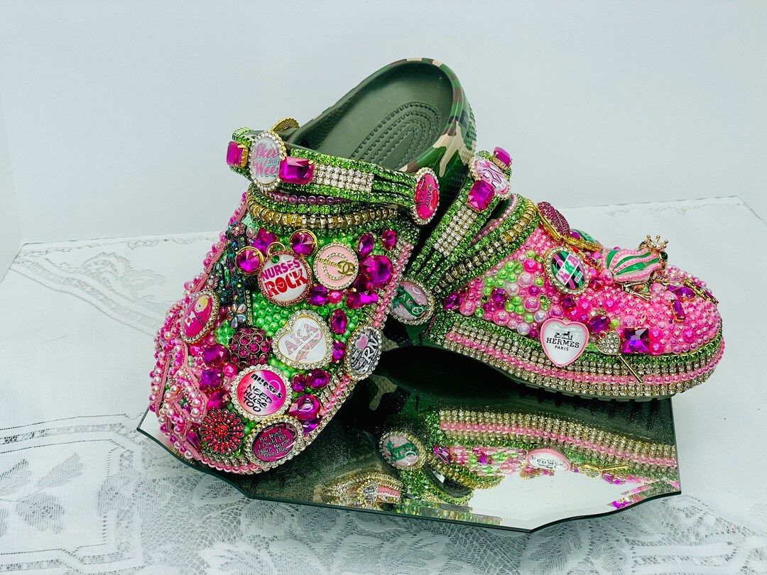 Custom Sorority Bedazzled Blinged Crocs - Etsy