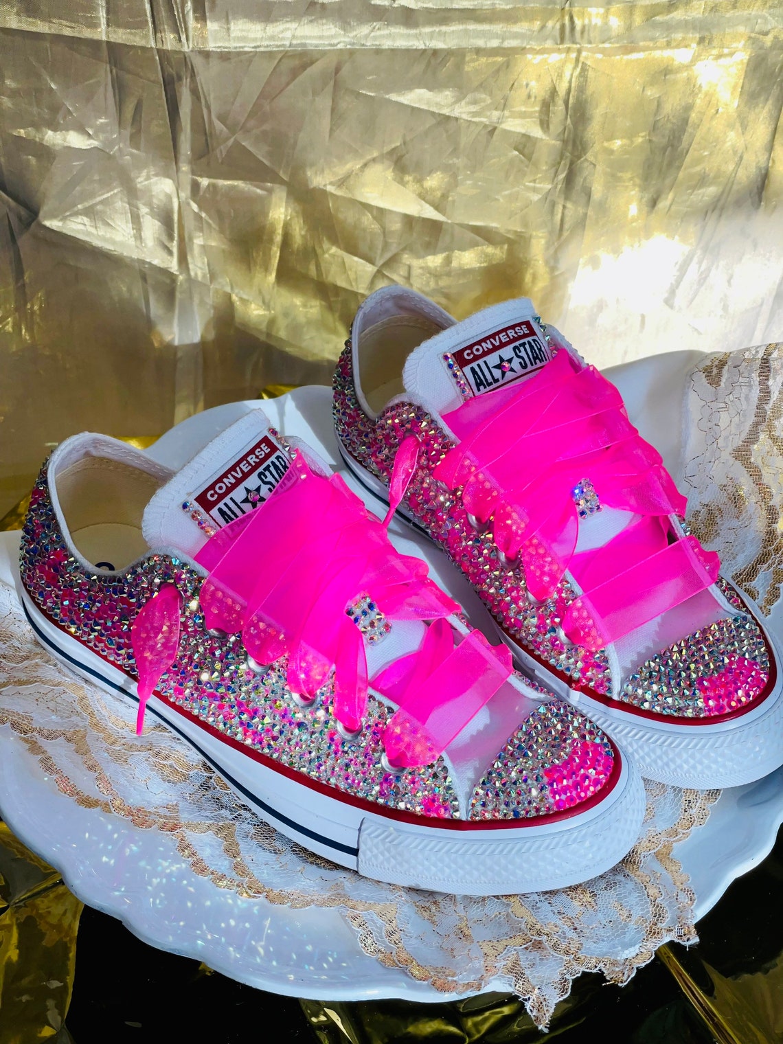 Custom Bedazzled Bling Converse Sneakers - Etsy