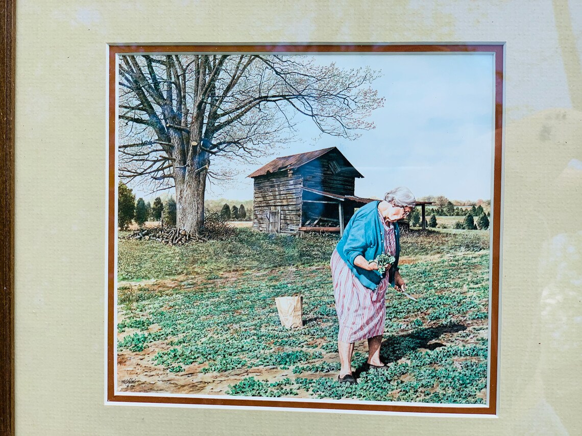 Vintage 1994 Mel Steele turnip Greens Lithograph - Etsy