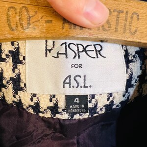 Vintage 1980s Kaspar A.S.L Black & White Houndstooth Pattern Two-piece ...