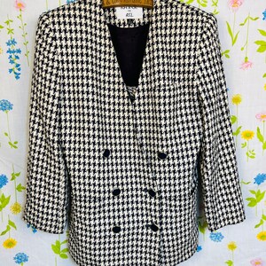 Vintage 1980s Kaspar A.S.L Black & White Houndstooth Pattern Two-piece ...