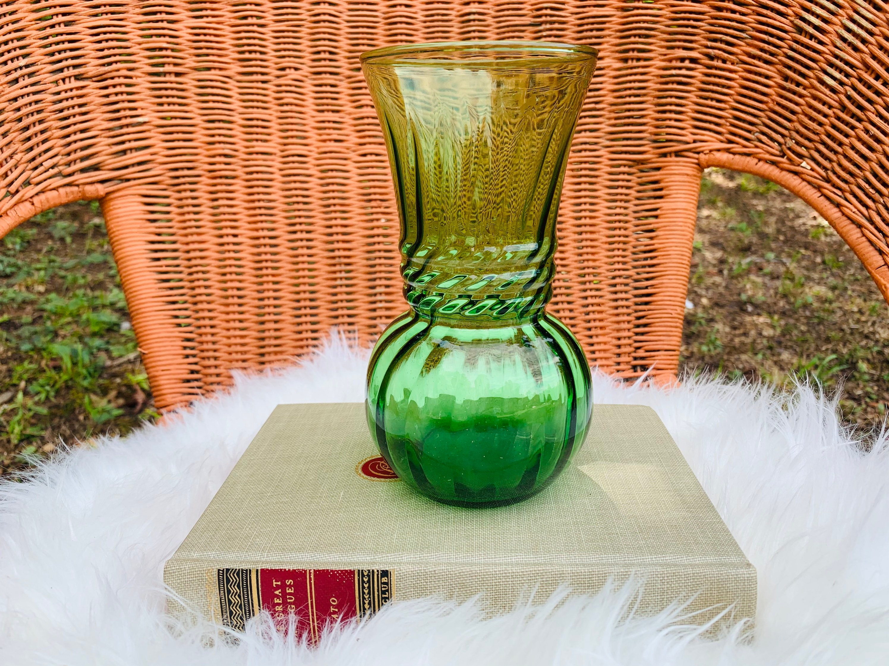 1950s Retro Glass Floral Vase Home & Living Vases etna.com.pe