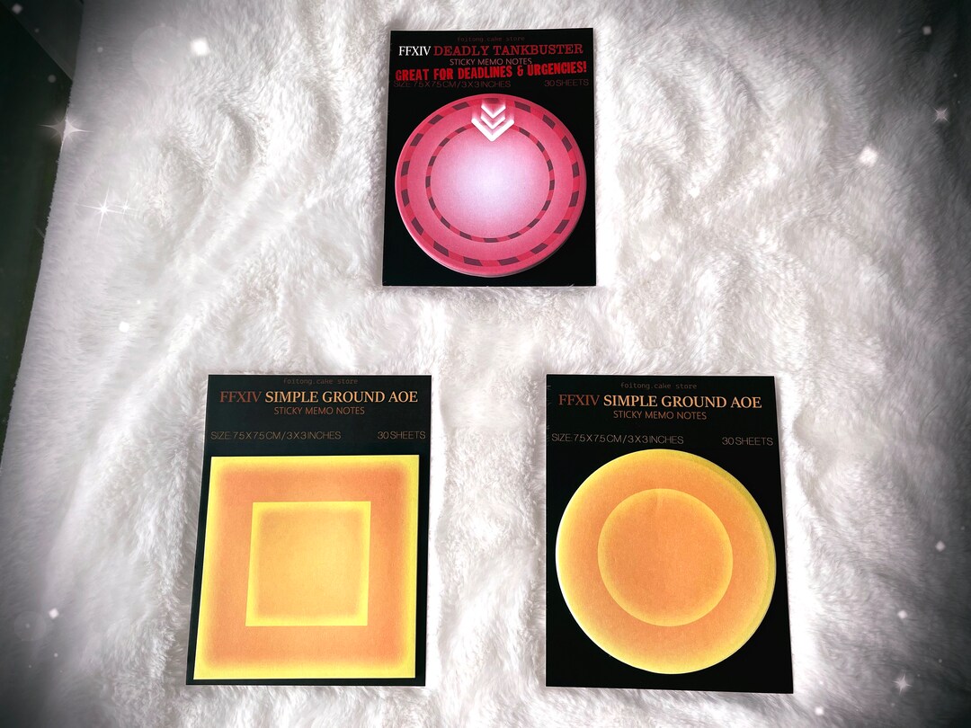 50 Sheets/pad FFXIV Emergency Alert Deadline DANGER TANKBUSTER Aoe ...