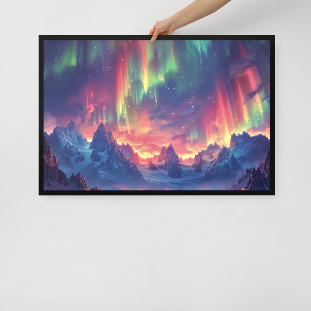 Aurora Borealis Northern Lights Framed Poster - Etsy