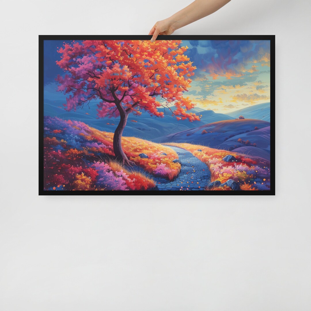 Hillside Pathway Framed Poster - Etsy