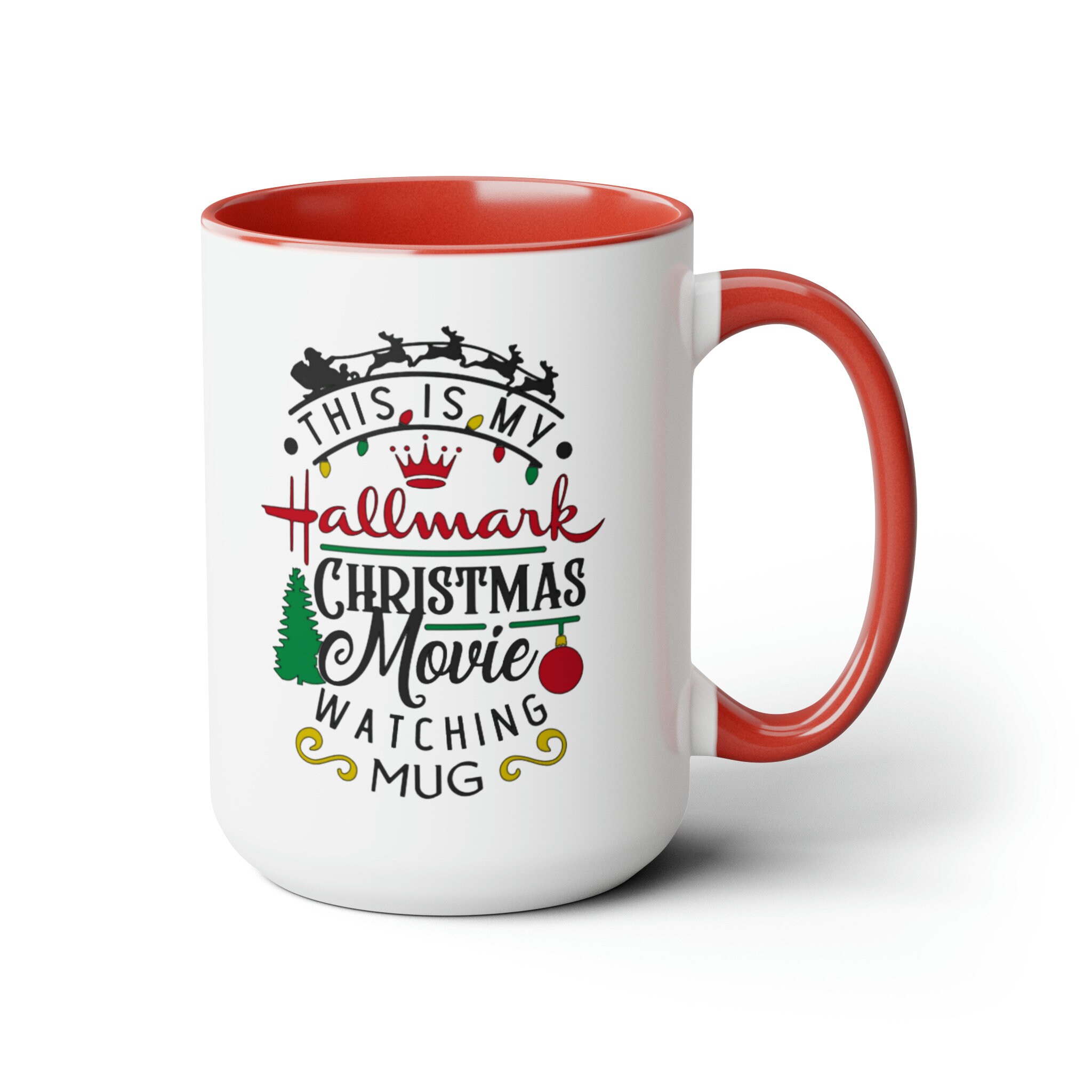 11oz Hallmark Christmas Movie Watching Mug, Personalized Xmas Present ...