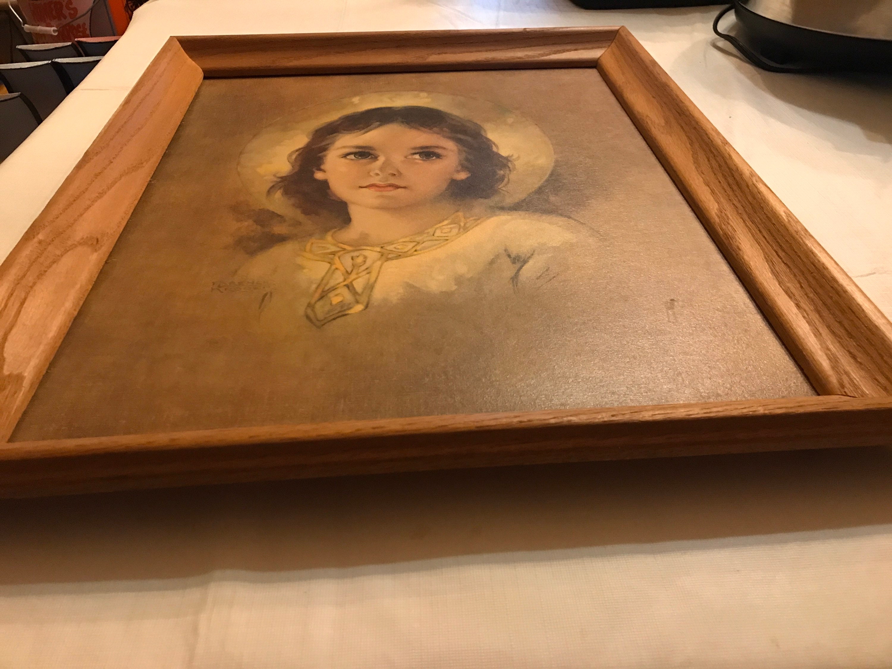 Florence Kroger “the Boy Christ” Lithograph Canvas in 16” X 20” Framed ...