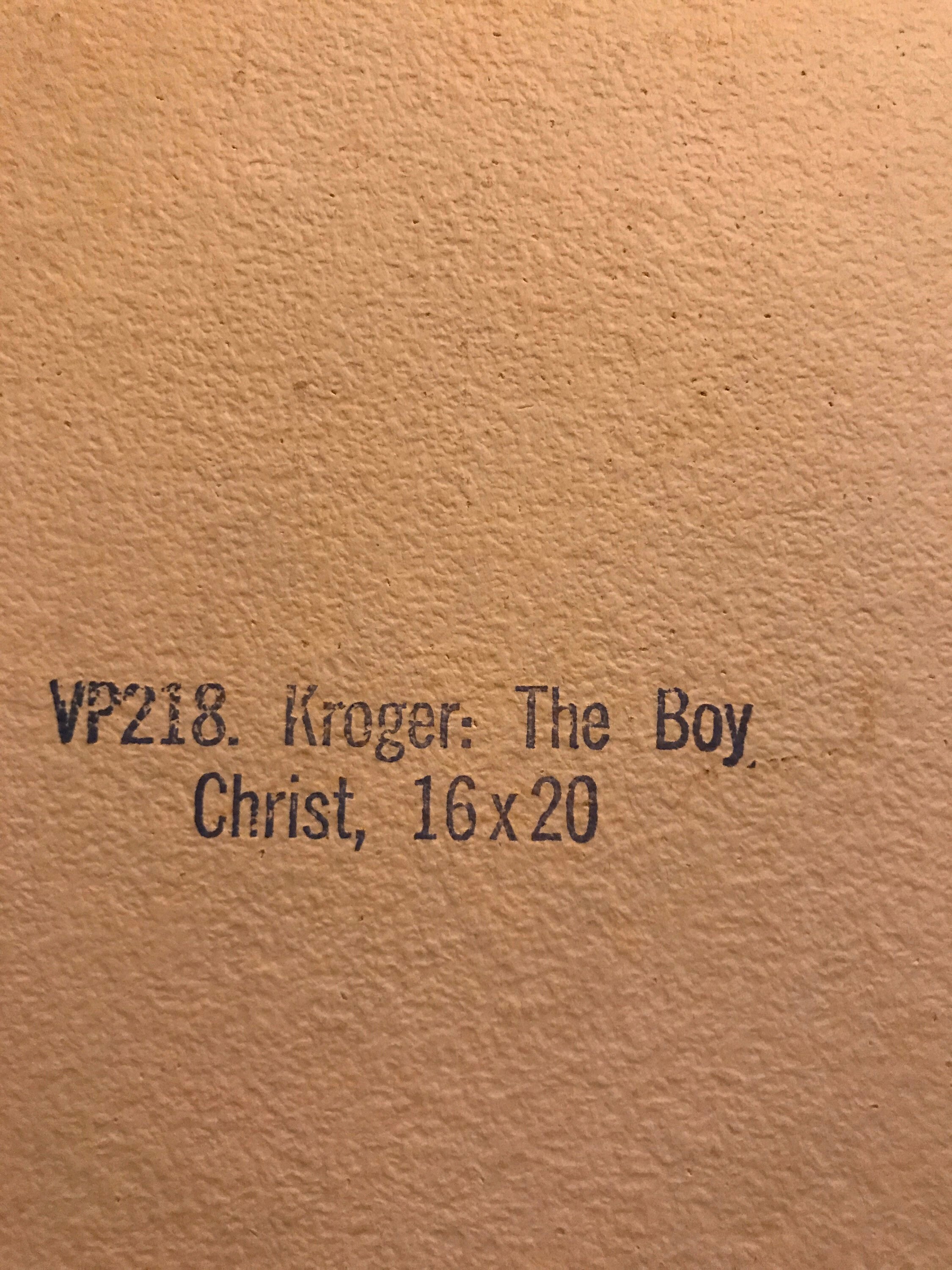 Florence Kroger “the Boy Christ” Lithograph Canvas in 16” X 20” Framed ...