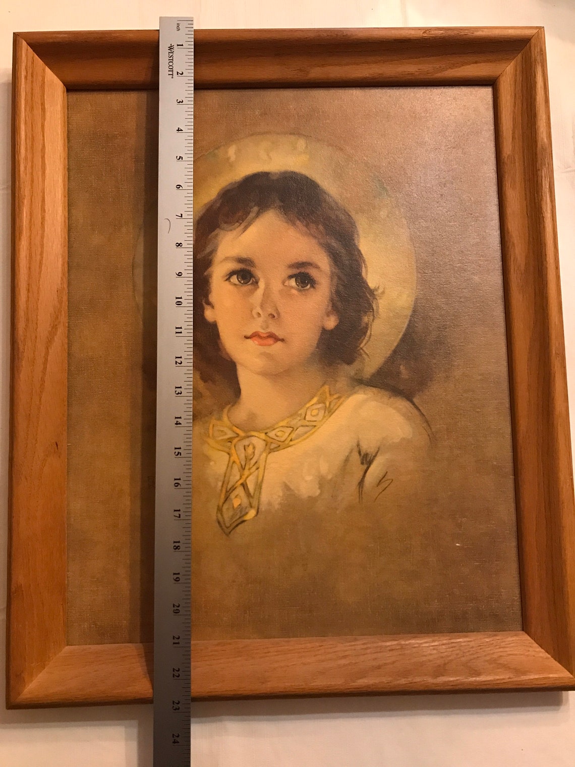 Florence Kroger “the Boy Christ” Lithograph Canvas in 16” X 20” Framed ...