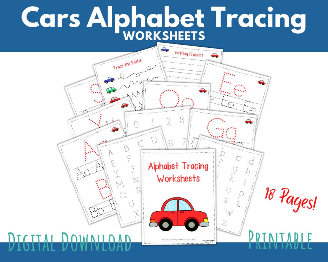Alphabet Tracing Worksheets Letters Tracing Busy Book - Etsy