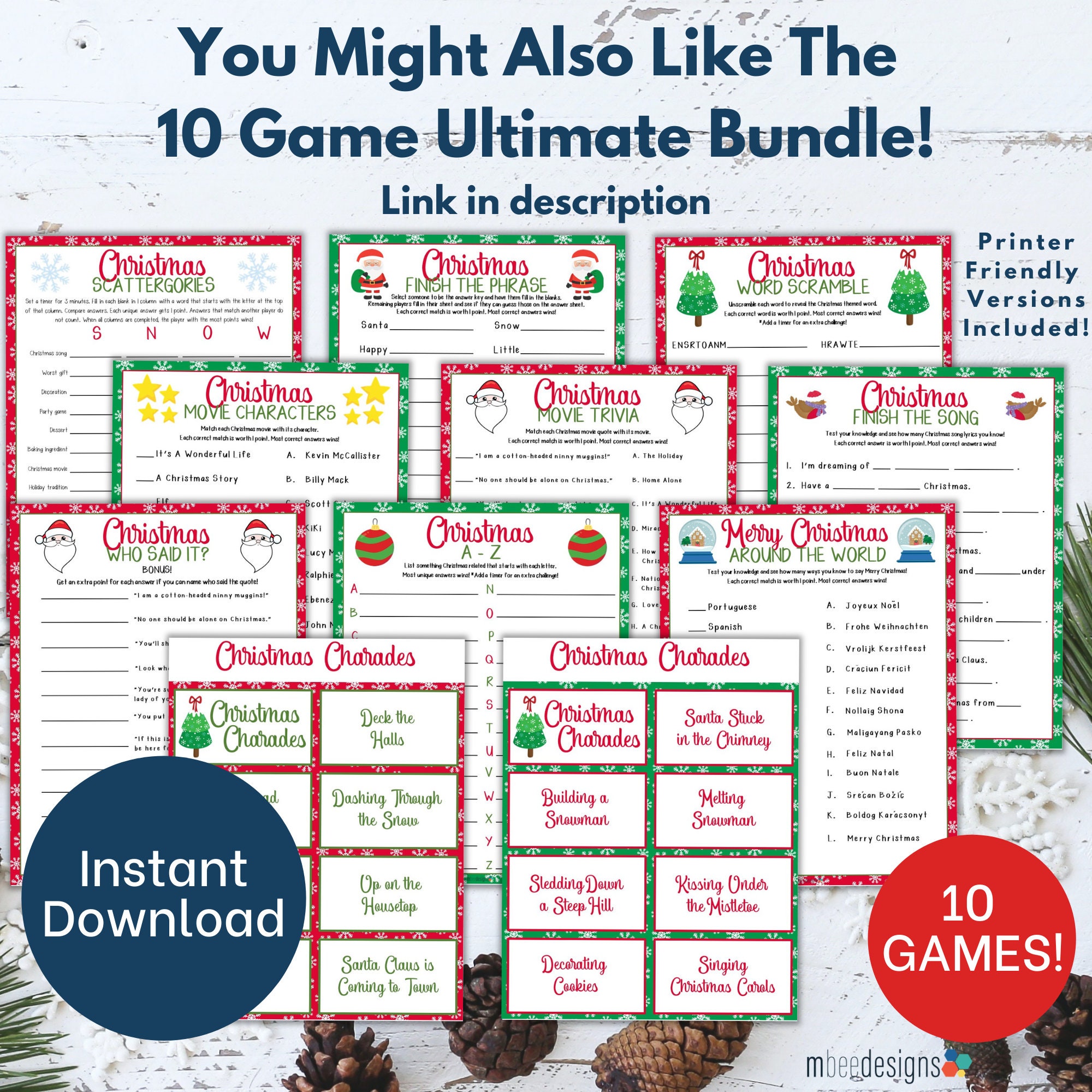 Christmas Scattergories Printable Game, Virtual Zoom Christmas Party ...