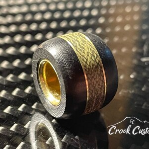 Black and Olive Drab Green Micarta and Brass EDC Paracord Lanyard Bead ...