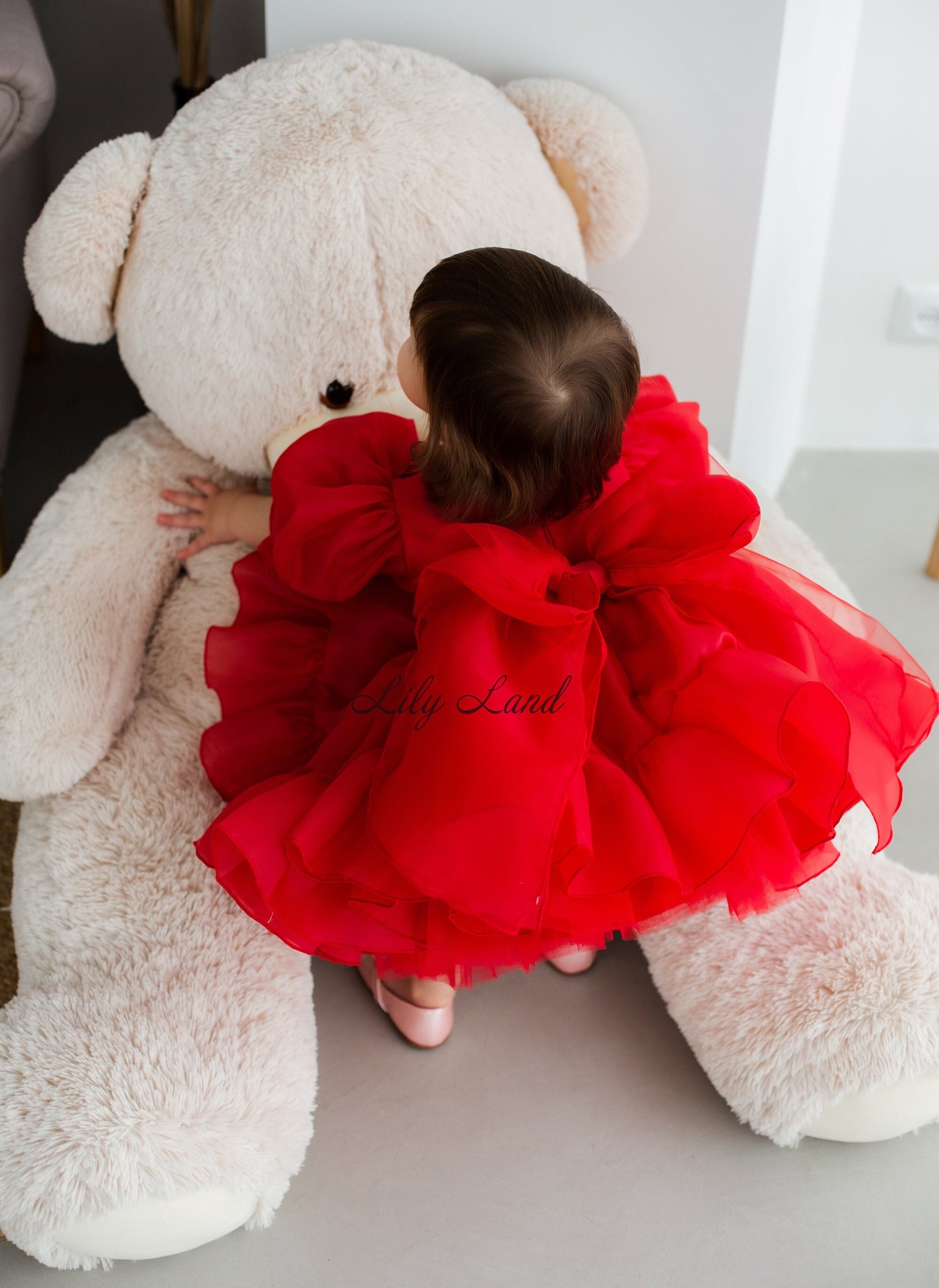 Red 1st Birthday Dress, Tutu Prom Gown, Puffy Flower Girl Dress, Party ...