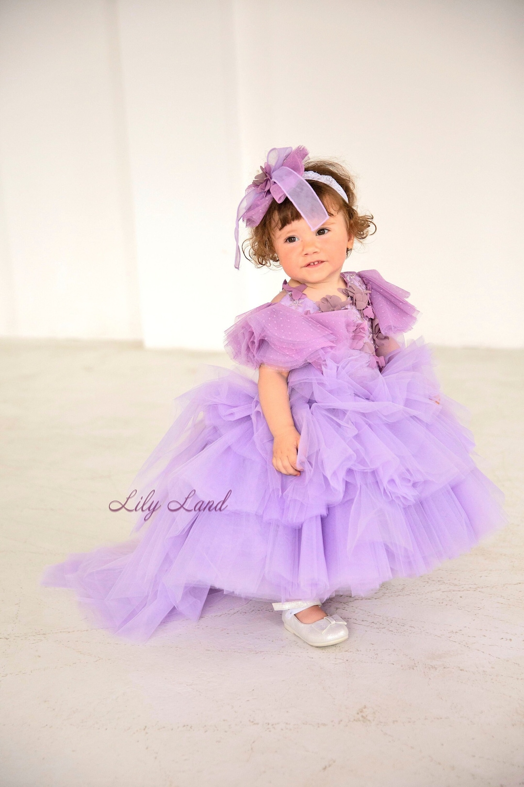 Lilac Birthday Girl Dress Flower Girl Dress Floral Dress - Etsy
