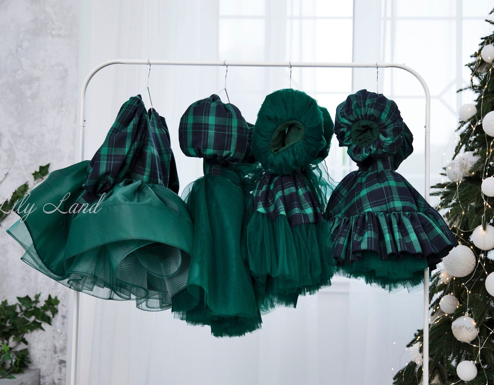 Christmas Baby Girl Dress Green Plaid Christmas Dress - Etsy