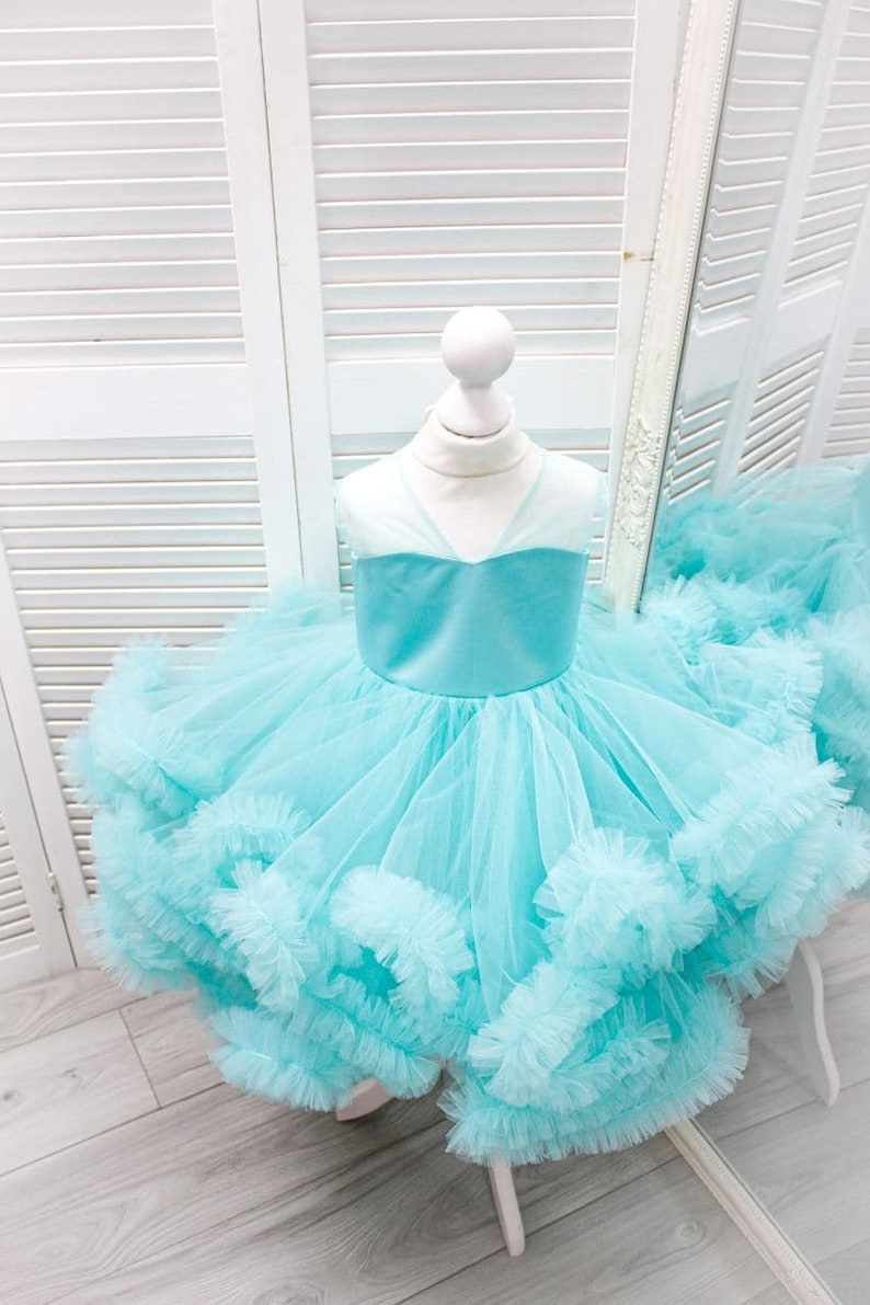 Rose Powder Stunning Pageant Ball Gown Fluffy Girls Dress - Etsy