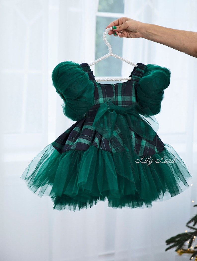 Christmas Baby Girl Dress Green Plaid Christmas Dress - Etsy