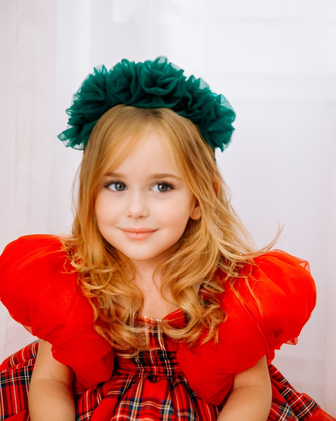 Emerald Green Christmas Headband, Christmas Crown, Girl Christmas Head ...